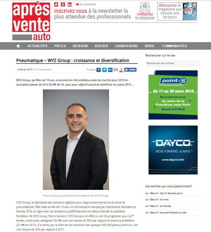 Après Vente Auto - Pneumatique – WYZ Group : croissance et ...