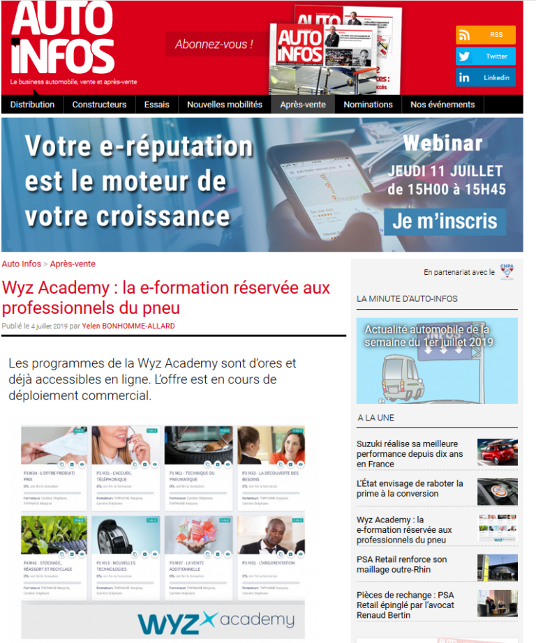 Auto Infos - Wyz Academy : la e-formation réservée aux professionnels ...