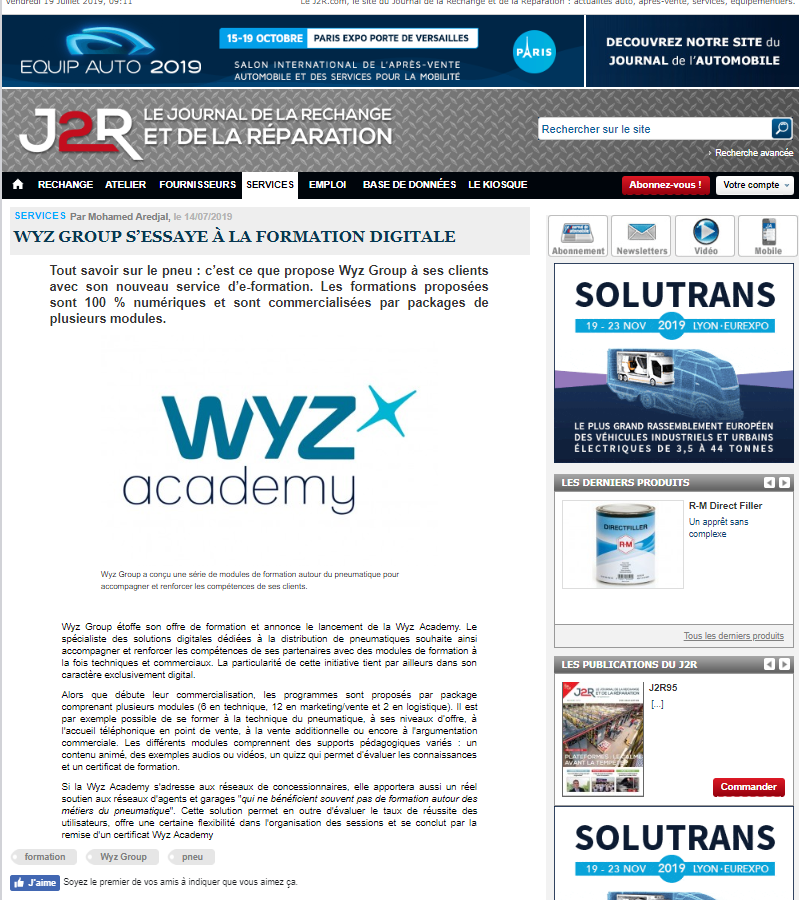 J2R AUTO.COM - WYZ Group s'essaye à la formation digitale | WYZ Group ...